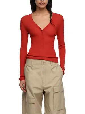 Bimba Y Lola Fitted Ribbed Sweater - Red