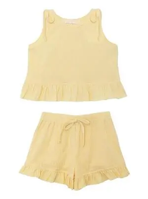 MABEL + HONEY Sleeveless Knit Set With Knot Detail - Yellow