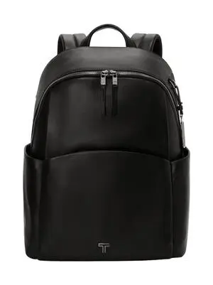 Tumi Large Leather Backpack - Black/gunmetal