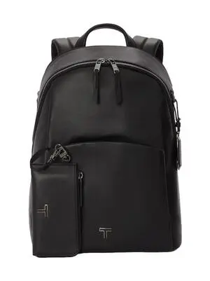 Tumi Raina Medium Leather Backpack - Black/gunmetal