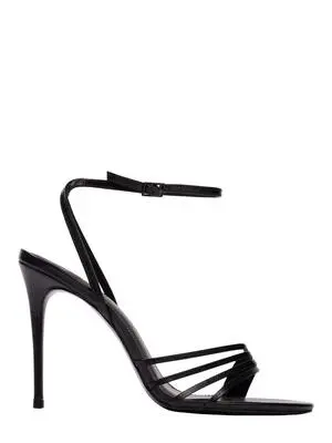 BLACK SUEDE STUDIO Ella 100 Sandal - Black Leather