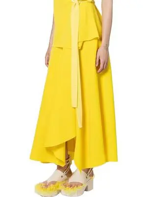 ROKSANDA Asha Crepe Midi Skirt - Jaune