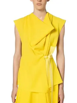 ROKSANDA Hica Crepe Draped Top - Jaune