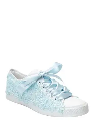 FOREVER & ALWAYS SHOES Azure Lace Bloom Bridal Sneaker - Ivory