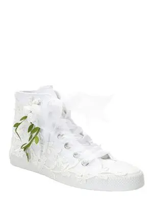 FOREVER & ALWAYS SHOES Sylvara Lace High-top Sneakers - Ivory
