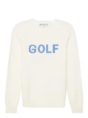 ELLSWORTH + IVEY Classic Golf Crewneck Ivory/cornflower