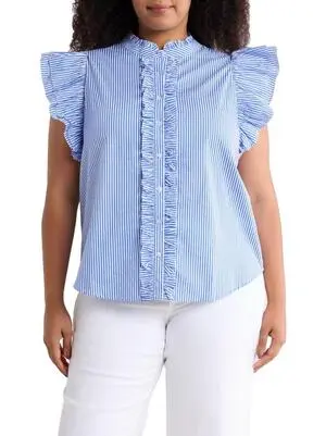 SUGARLIPS Sherah Stripe Ruffle Shirt