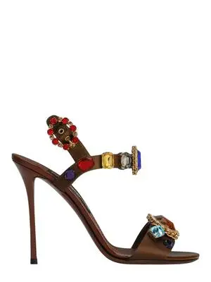 Dolce & Gabbana 105mm Keira 2.0 Embellished Sandals - Brown
