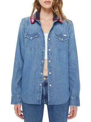 MOTHER The Collar Club Denim Shirt Jacket - Brownie Points