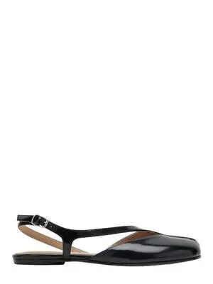 MAISON MARGIELA Brushed Leather Tabi Slingback Sandals - Black