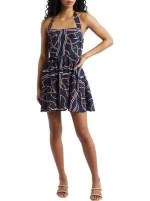 Saylor Lochlan Halter Minidress - Deep Navy