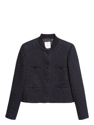 Eleventy Bouclé Knit Bomber Jacket - 11 Blue