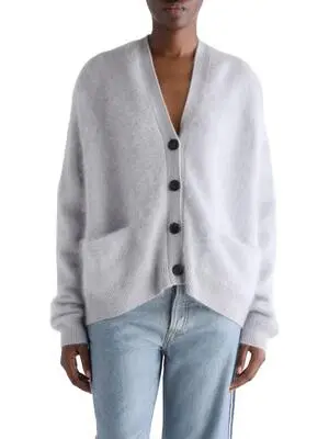 Acne Studios Brushed Cashmere Cardigan - Light Grey Melange