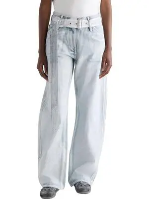 Acne Studios Belted Wide-leg Jeans - Blue/white