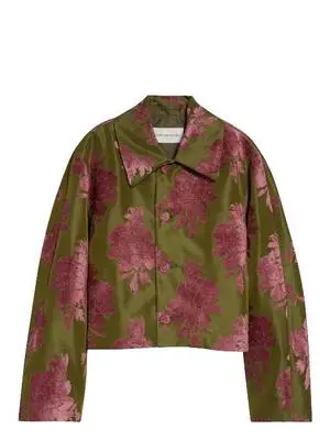 Dries Van Noten Vondel Floral Fil Coupé Satin Jacket - Pink