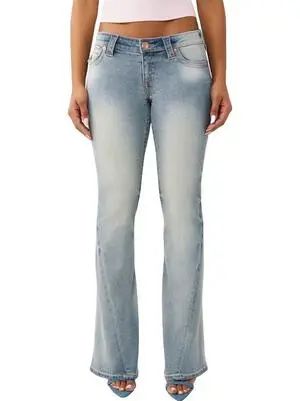 True Religion Joey Low Rise Flare Leg Jeans - Salt Water
