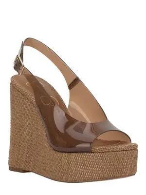 Jessica Simpson Kaliese Slingback Platform Wedge Sandal Tuscan Tan