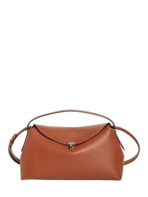 TOTEME T-lock Grained Leather Top Handle Bag - Sienna