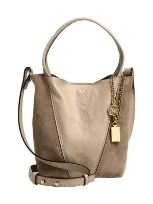 Chloé Small Leather & Suede Spin Tote - Boyish Brown
