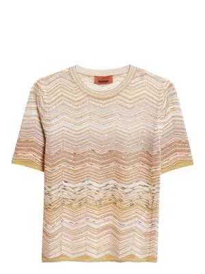 MISSONI Zigzag Metallic Sequin Crewneck Sweater