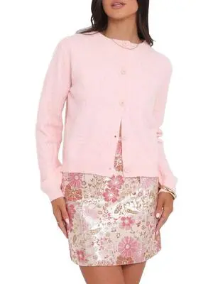 PETAL & PUP Floral Jacquard Cardigan - Pink