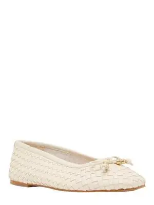 Steve Madden Divy Woven Ballet Flat Bone Leather