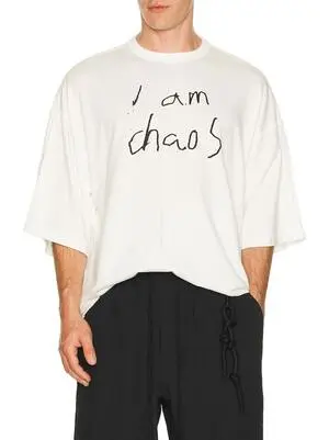 UNDERCOVERISM I Am Chaos Tee In White - Off White