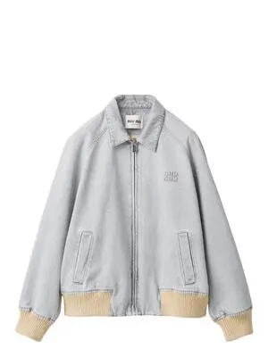Miu Miu Denim Blouson Jacket - Grey