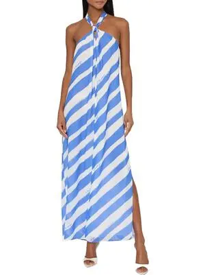MILLY Ava Cross Halter Cover-Up Dress