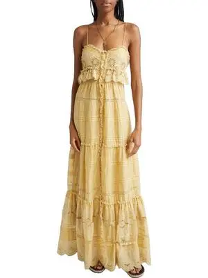 Isabel Marant Paule Embroidered Maxi Dress - Light Ochre