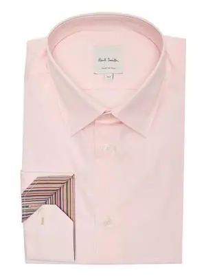Paul Smith Tailored Fit Solid Cotton Dress Shirt - Powder Pink