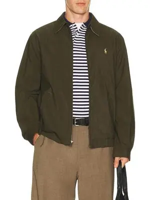 Polo Ralph Lauren Long Sleeve Twill Windbreaker Jacket - Company Olive