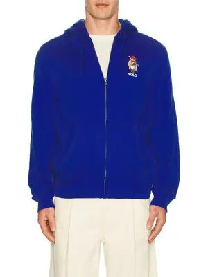 POLO RALPH LAUREN Novelty Polo Society Bear Full-Zip Hooded Sweatshirt