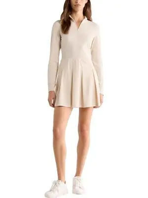 Zella Peak Hybrid Long Sleeve Skater Dress - Moonbeam
