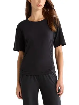 Zella Breathe Ruched Performance T-Shirt Black