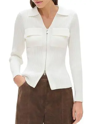 ALIGNE Dahlia Rib Knit Shirt - Ivory