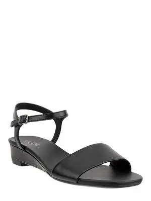 Ecco Astrid Ankle Strap Wedge Sandal Black