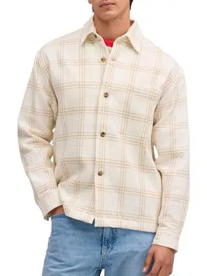 Nn07 Adwin 50059 Plaid Recycled Cotton Blend Shirt Jacket - Ivory