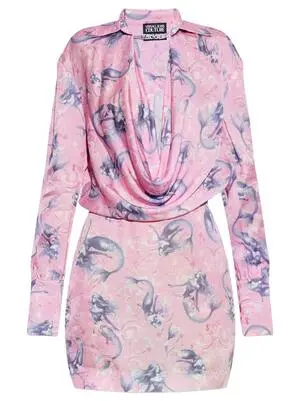 Versace Mermaid-print Dress - Pink