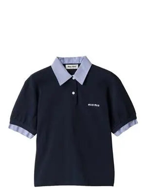 MIU MIU Cotton Piqué Polo Shirt