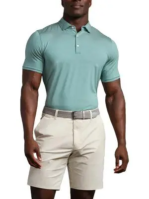 RHONE Drive Time Performance Polo Cool Mint/ash Blue Stripe