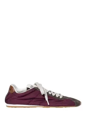 Miu Miu Plume Technical Fabric And Suede Sneakers - Burgundy