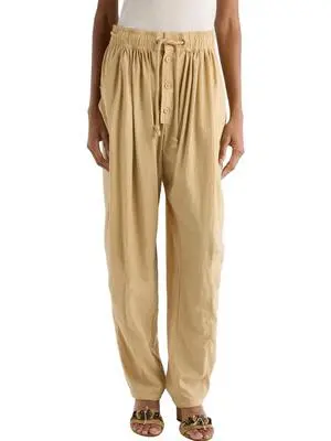 Isabel Marant Falcona Gathered Tapered Pants - Desert