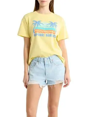 Rip Curl Malibu Relaxed Graphic T-shirt - Lemon
