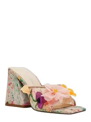 Betsey Johnson Heath Floral Tulle Slide Sandal - Pink Multi