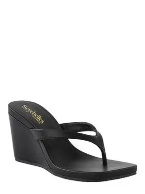 Seychelles Uptown Wedge Flip Flop Black