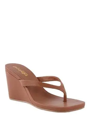 Seychelles Uptown Wedge Flip Flop Brown