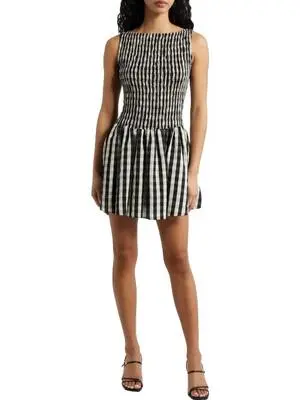 LUCY PARIS Ellen Gingham Mini Dress - Black