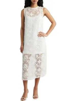 LUCY PARIS Cara Lace Midi Dress