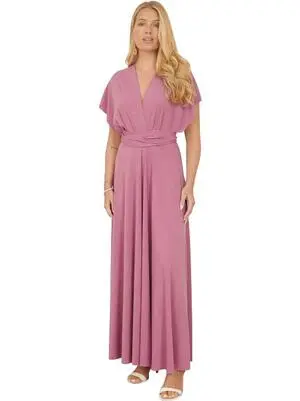 YUMI Jersey Stretch Multiway Maxi Dress Pink